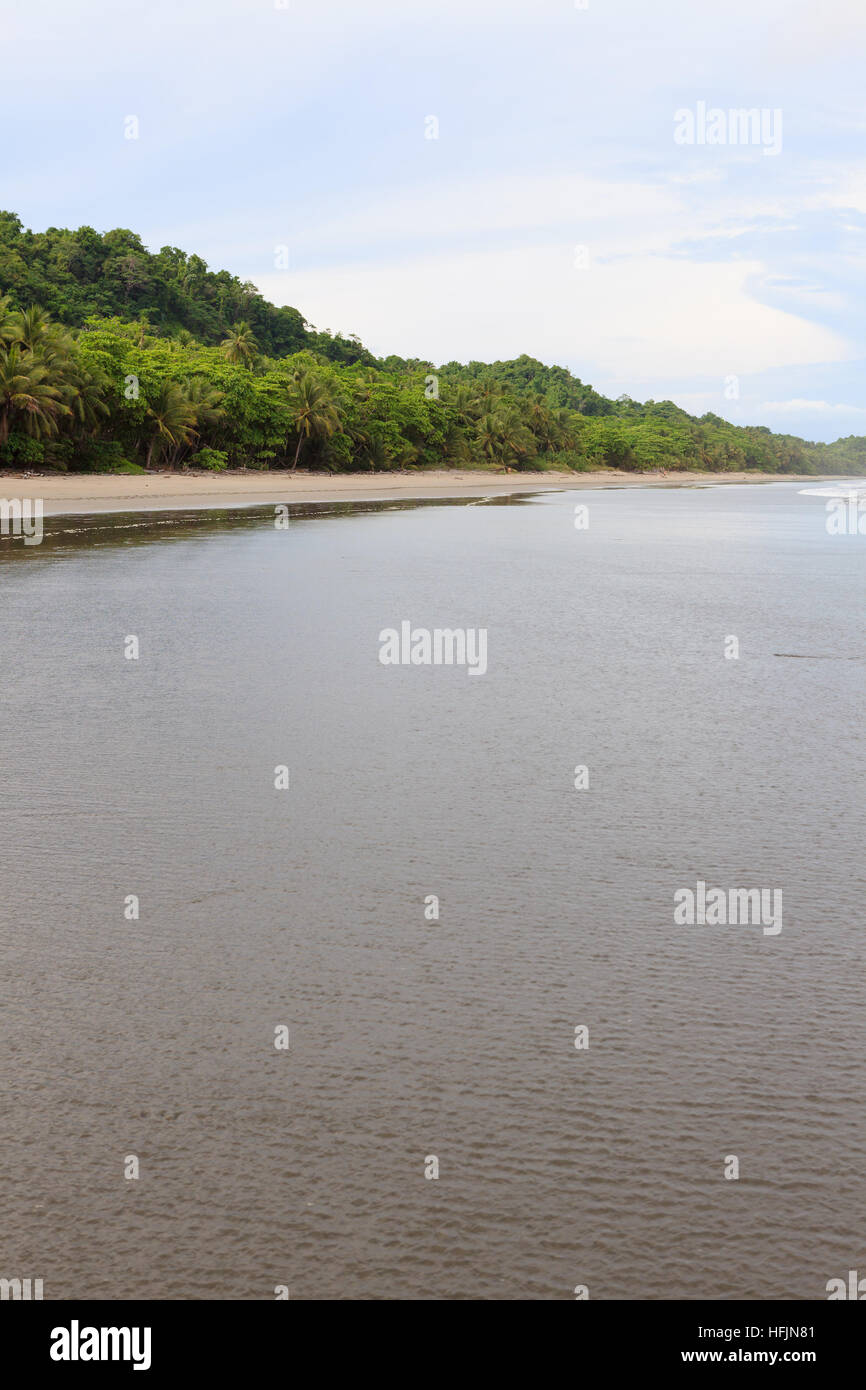 Big open sand beach Montezuma Costa Rica Stock Photo - Alamy
