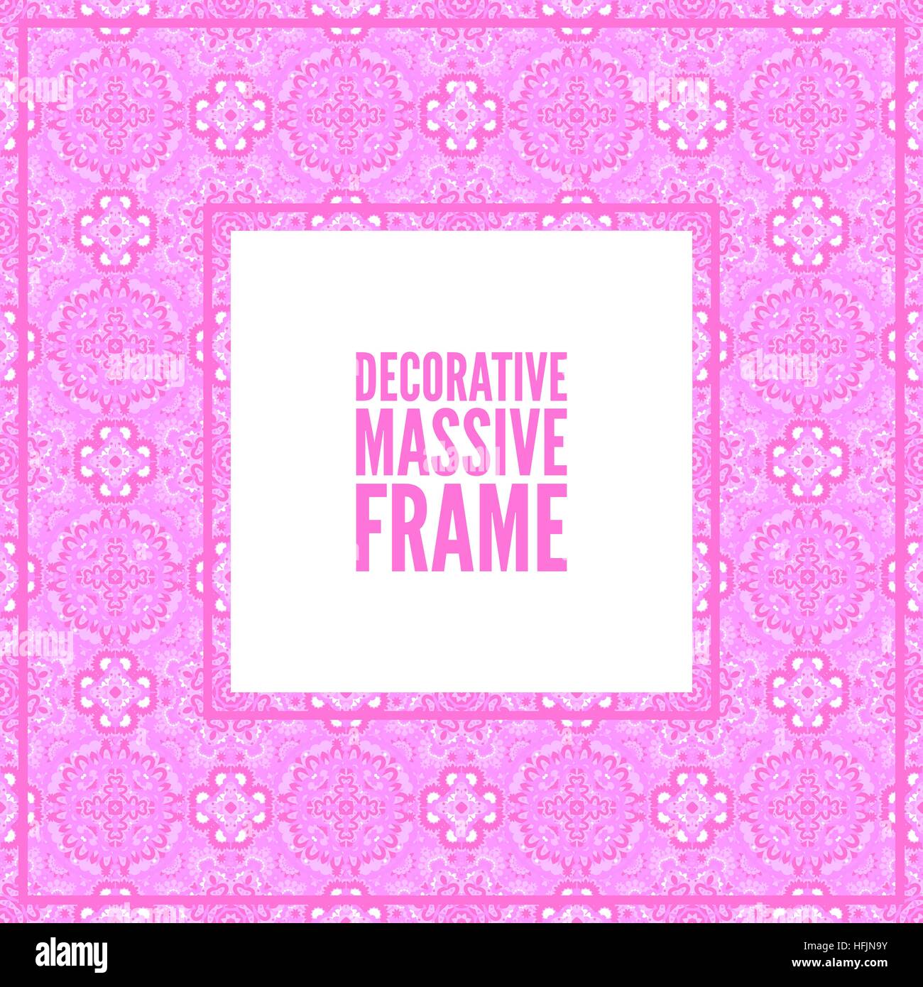 Decorative colorful square frame with lace ornament. Oriental style ...