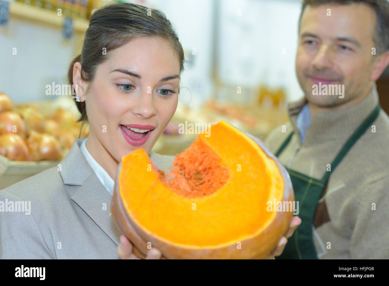 the big pumpkin slice Stock Photo - Alamy