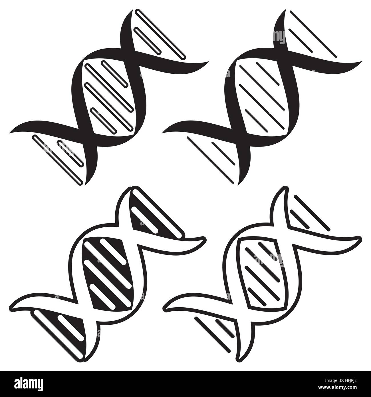 Set of four various black dna molecule icons Stock Vector Image & Art ...
