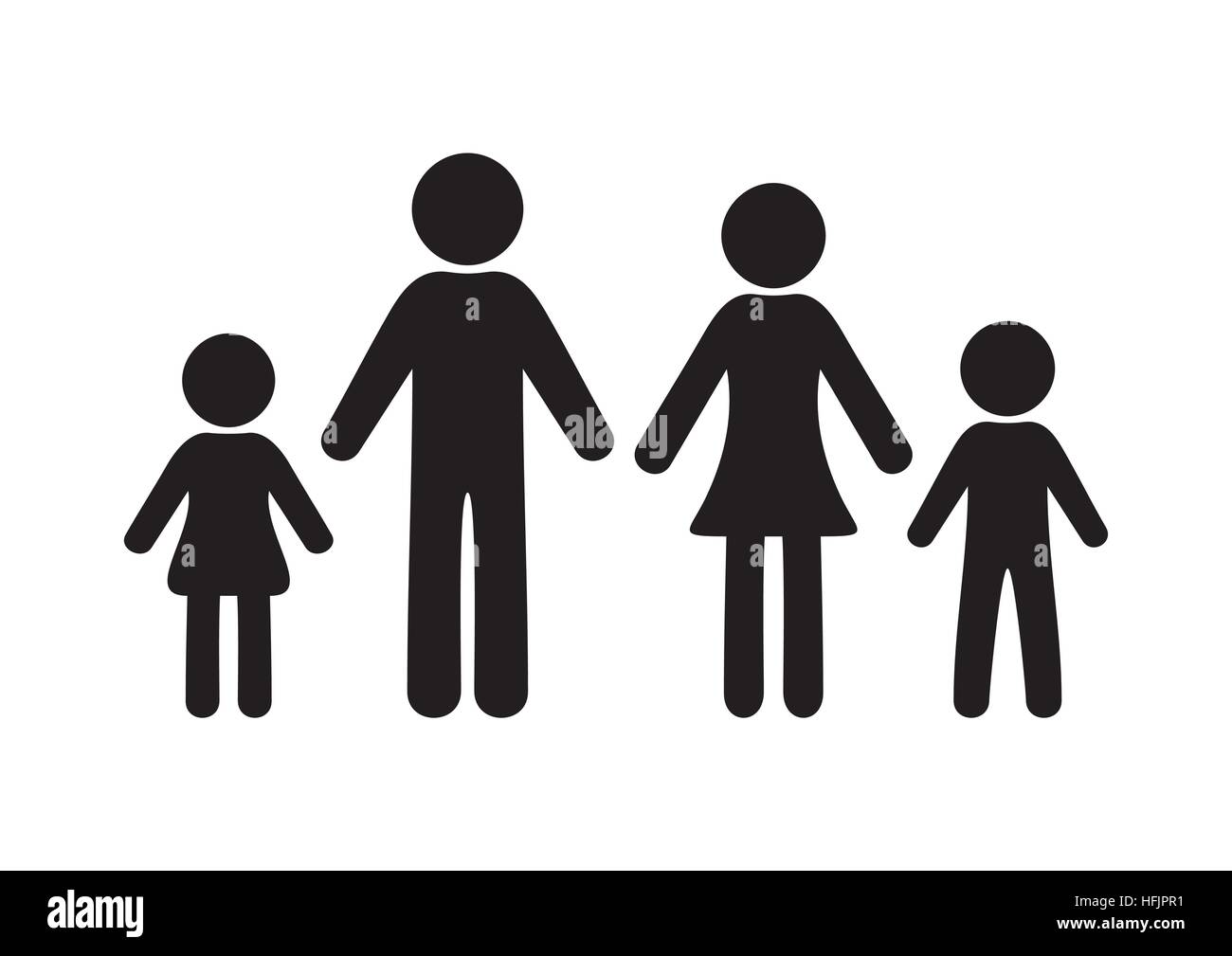 Black vector silhouette family icon on white background Stock Vector ...