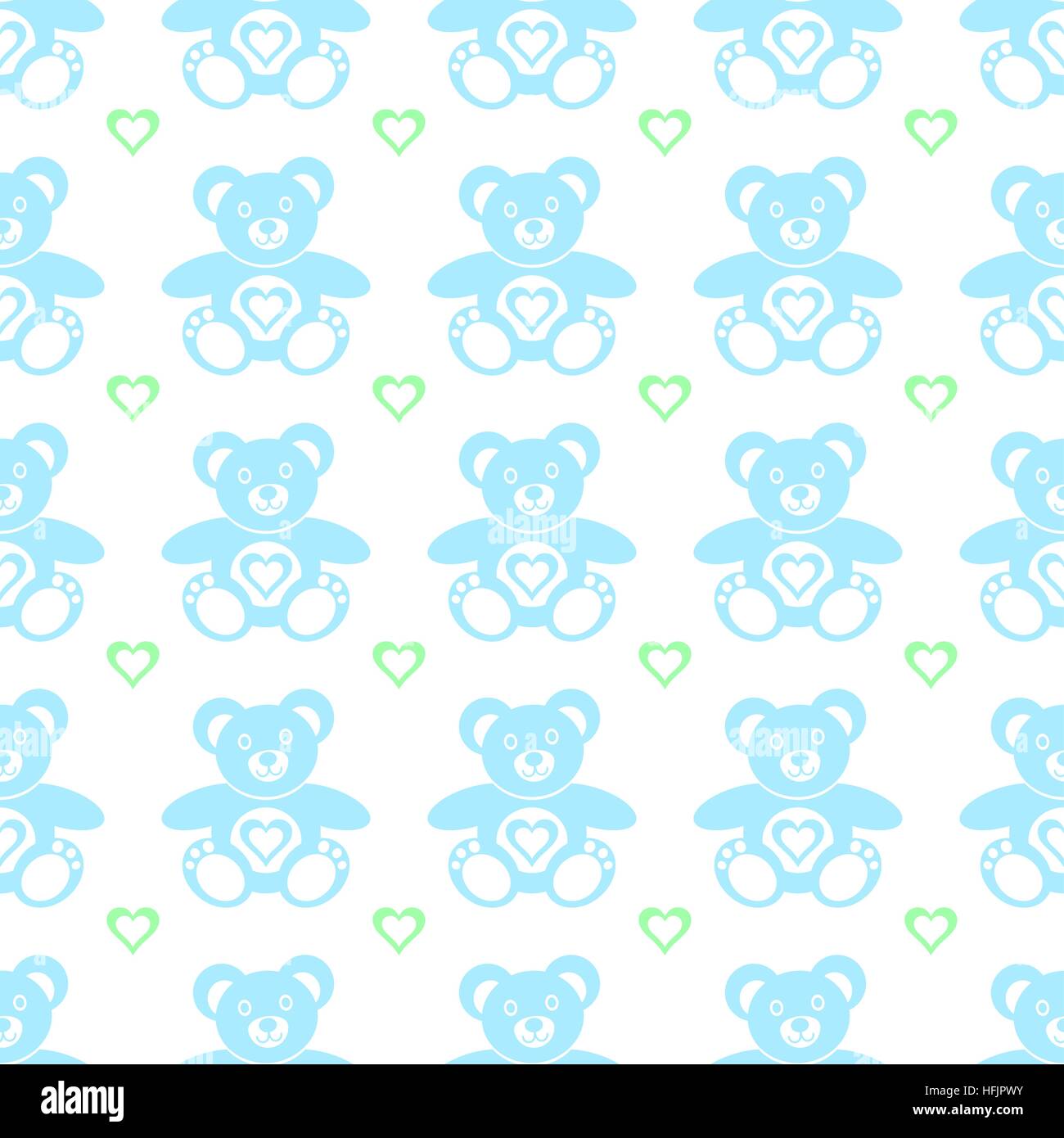 Seamless pattern made of cute blue teddy bears Stock Vector Image & Art ...