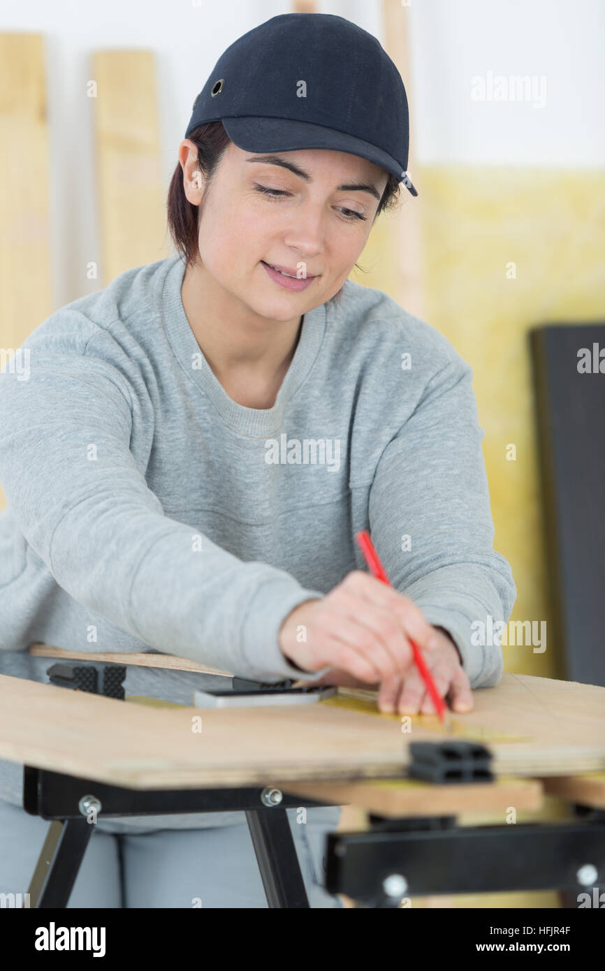 Female woodworker hi-res stock photography and images - Alamy
