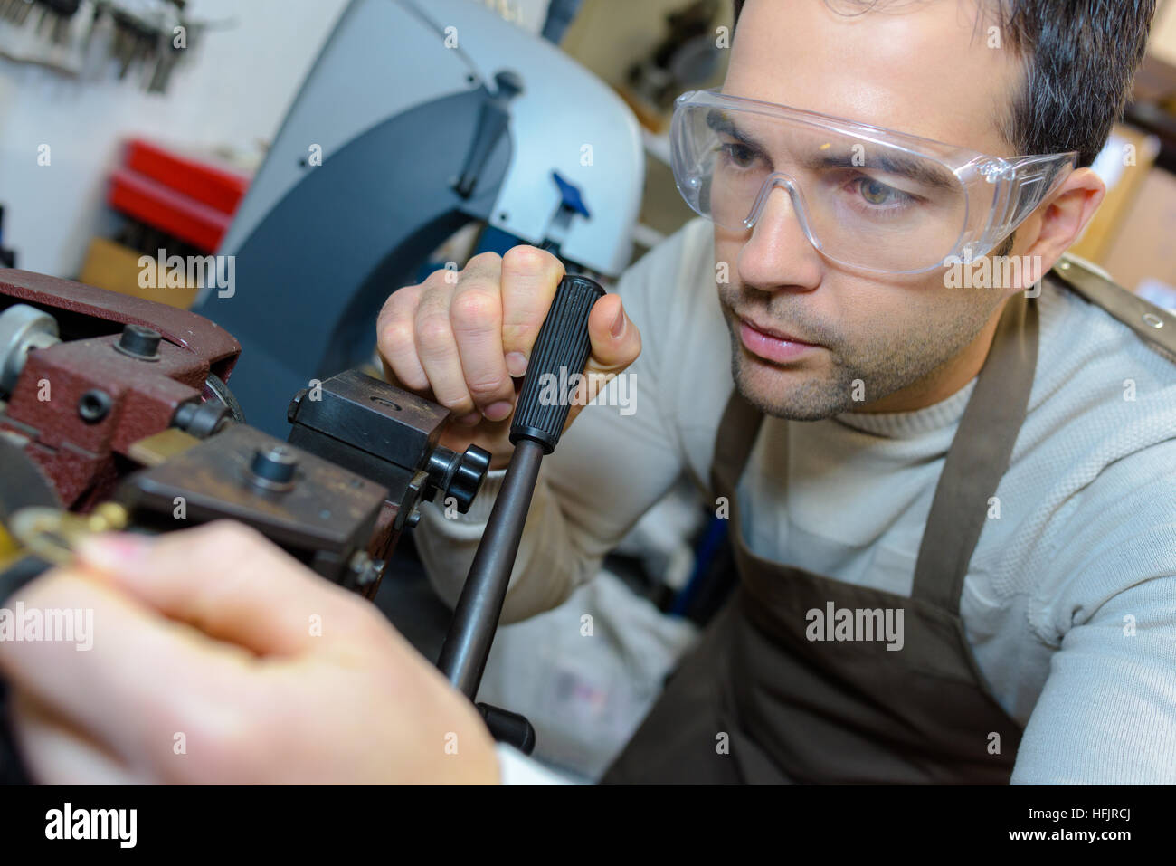 precise key cutting Stock Photo - Alamy