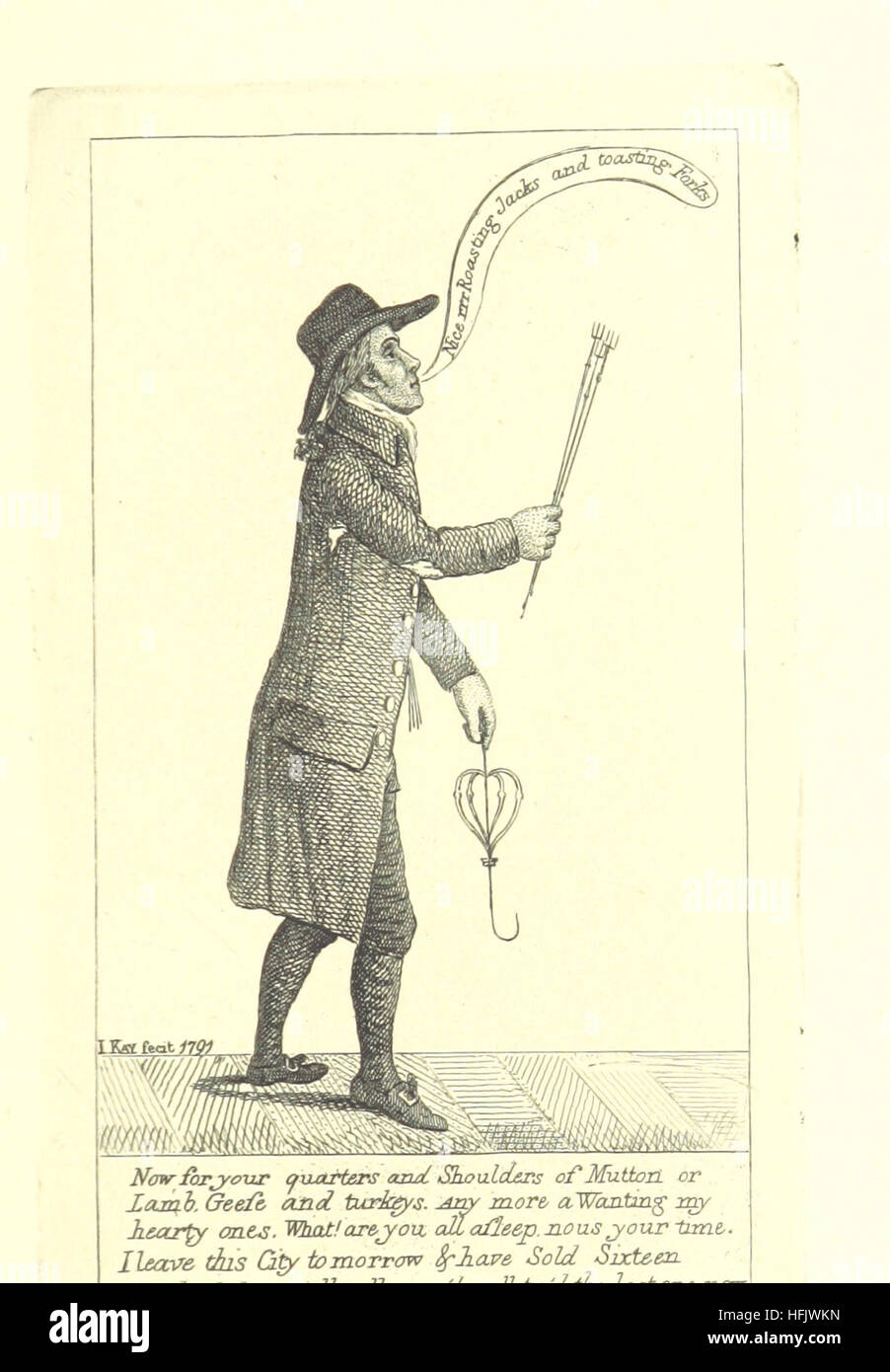 A collection of portraits and caricature etchings by J. Kay, featuring ...
