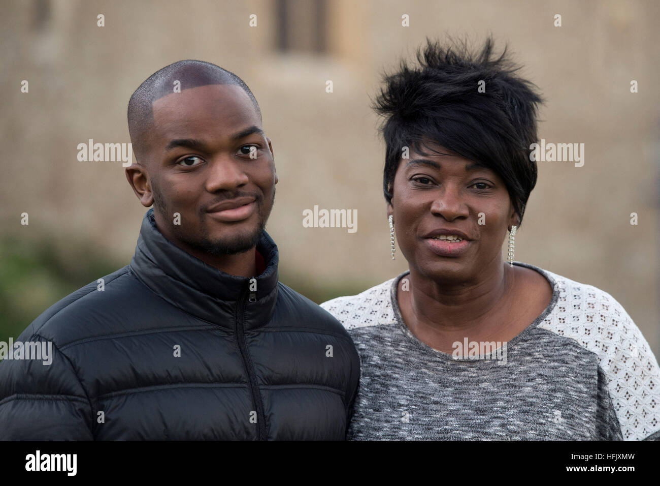 Jeremiah Emmanuel and his mother, Esther Daniel, at the Tower of London ...