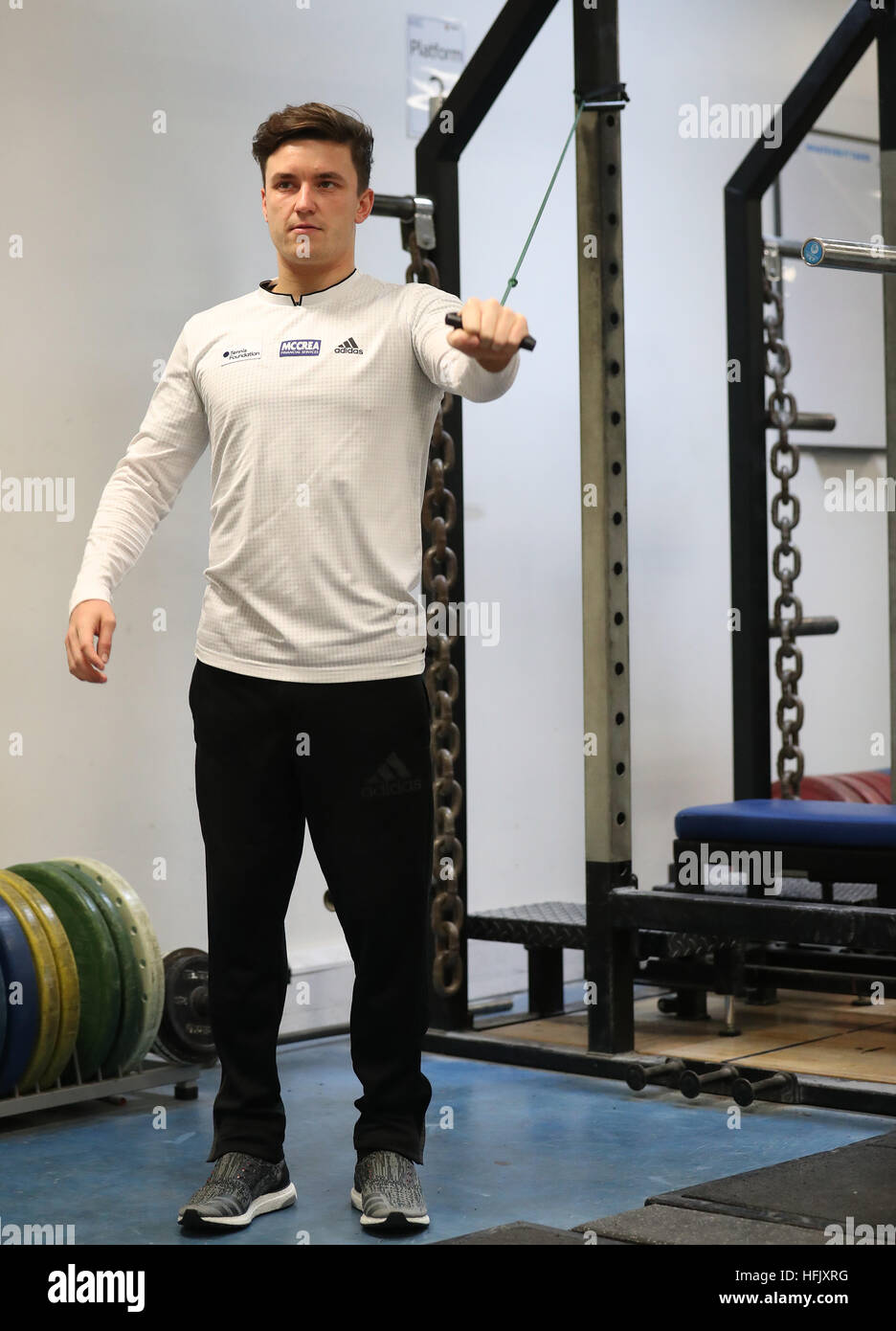 Wheelchair tennis star Gordon Reid during a Strength and Conditioning ...