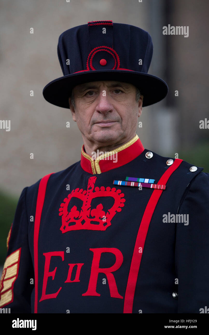 Chief Yeoman Warder Alan Kingshot at the Tower of London after a press ...
