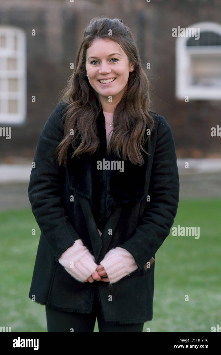 Laura Unsworth at the Tower of London, as she has been awarded an MBE ...