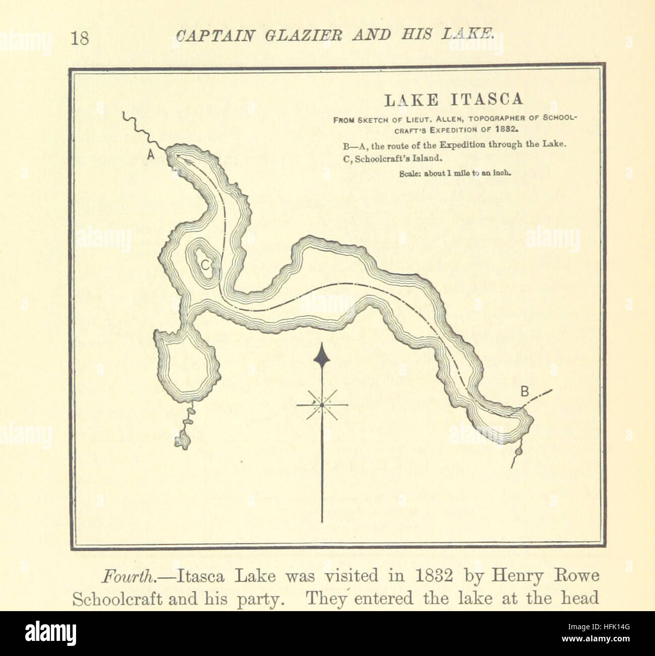 Map of lake itasca hi-res stock photography and images - Alamy