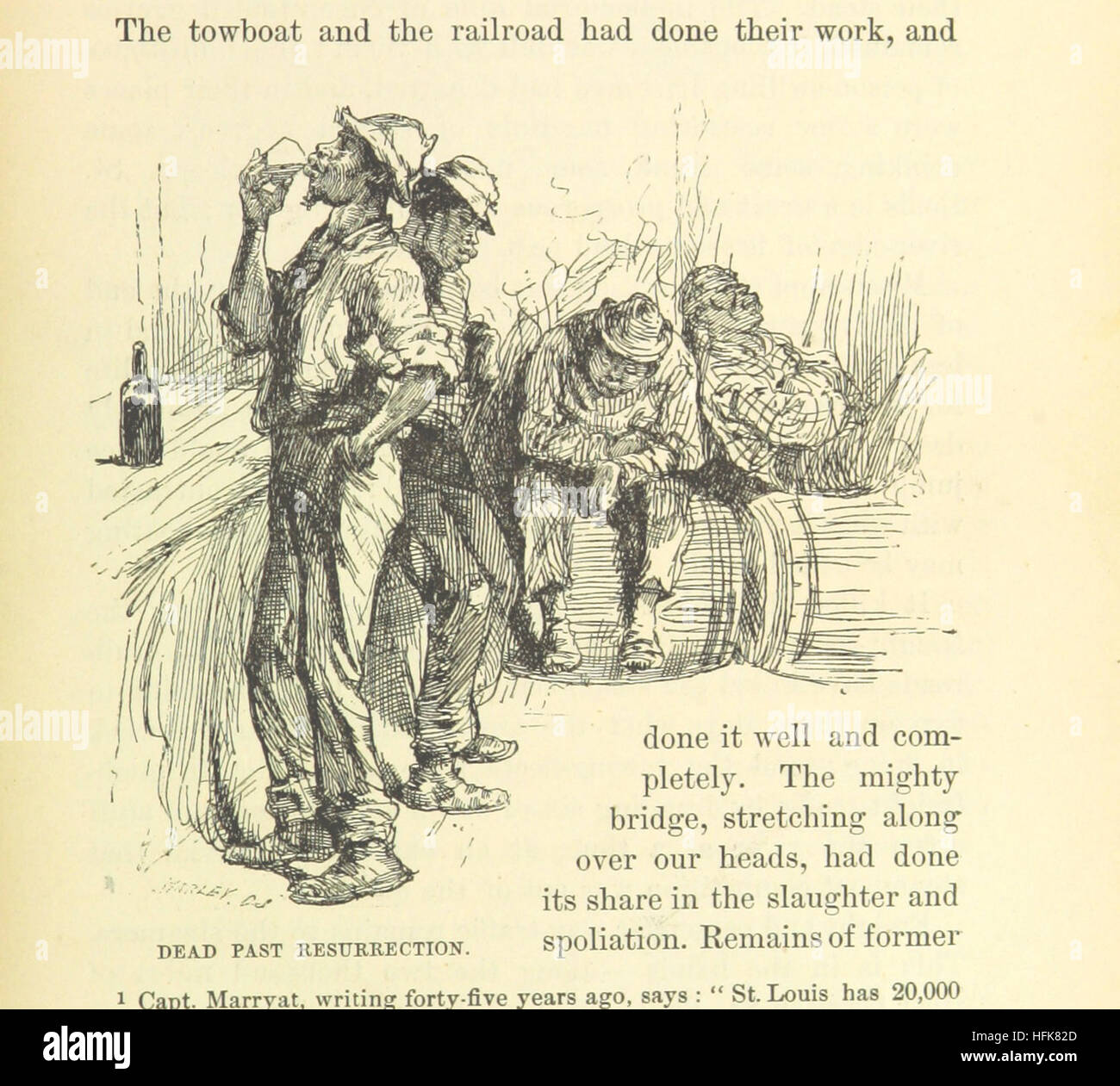A page from Mark Twain's 'Life on the Mississippi', depicting life ...