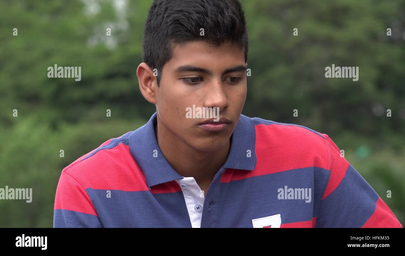 Sad Teen Boy Stock Photo - Alamy