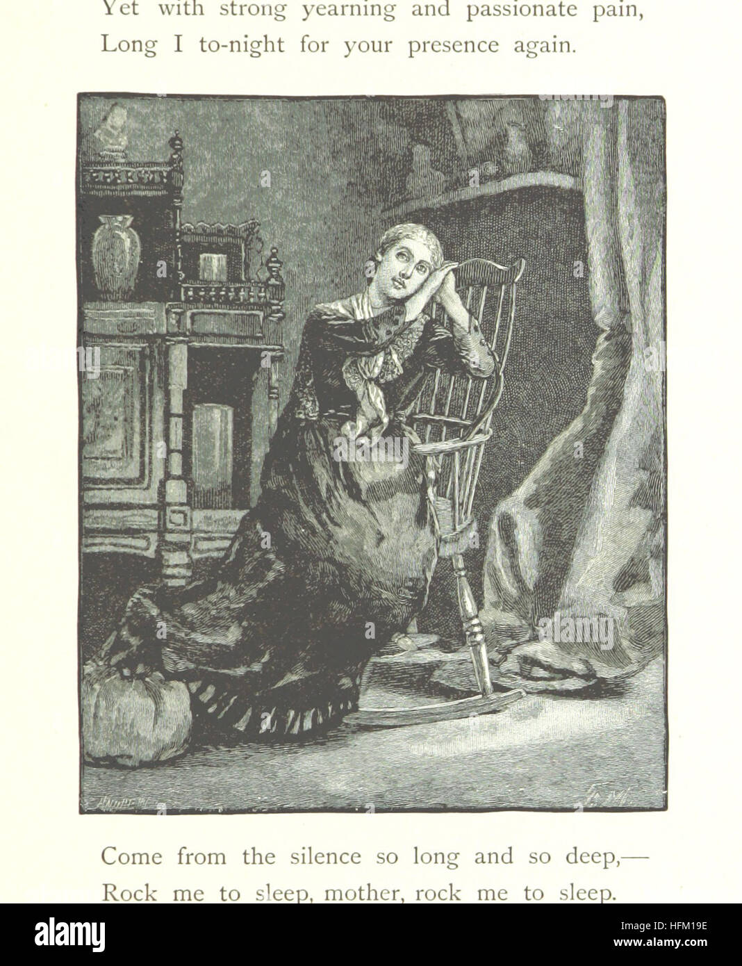 This illustrated poem, 'Rock me to Sleep, Mother,' captures the tender ...