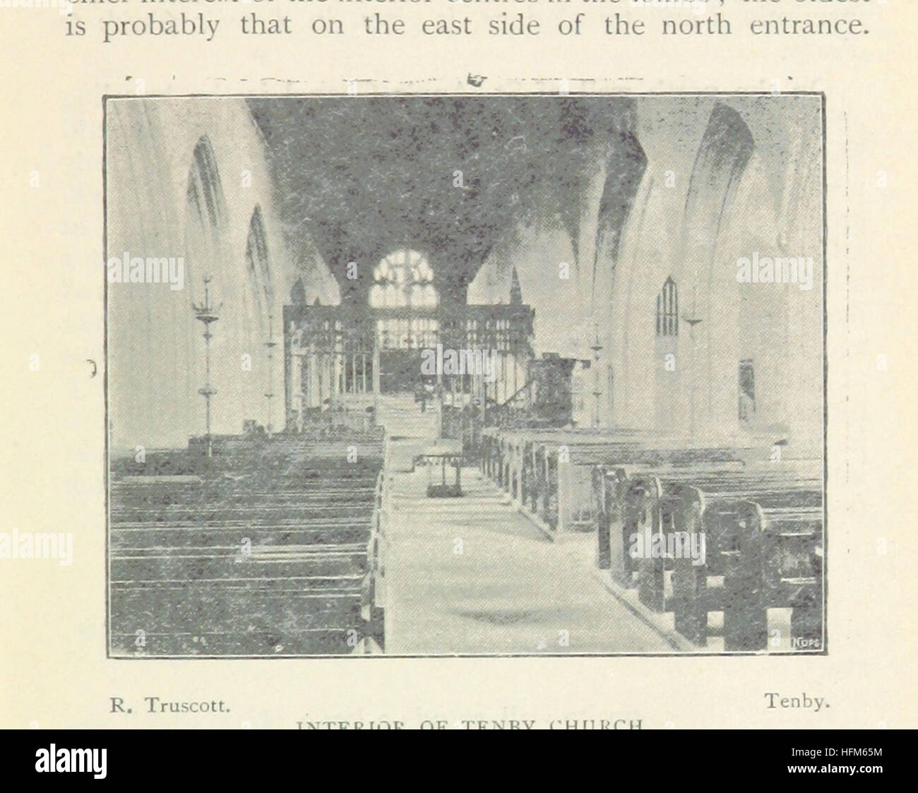 A page from 'Leach's Handbook to Tenby' featuring a map and ...
