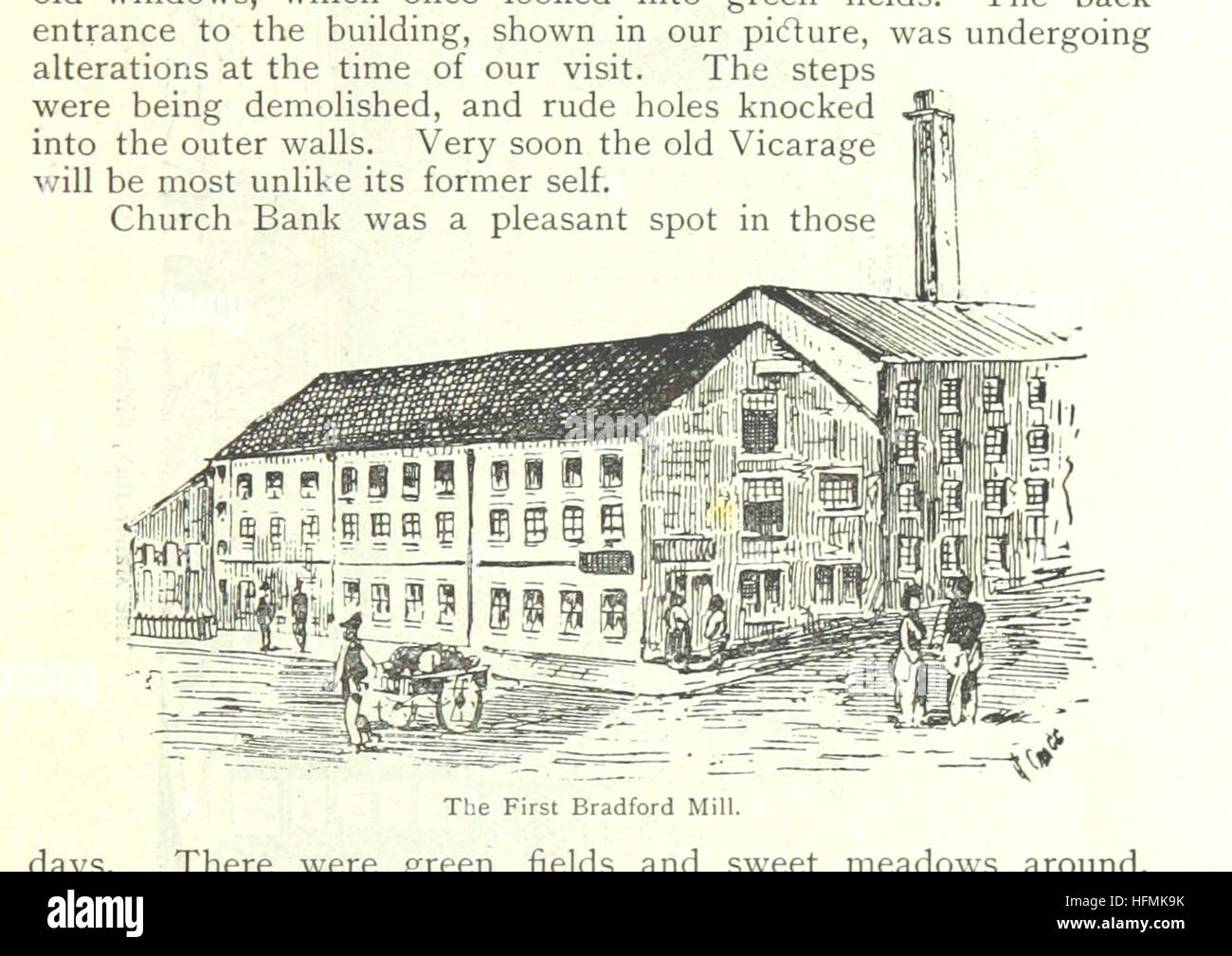 An illustration from 'Old Bradford Illustrated' depicting scenes from ...