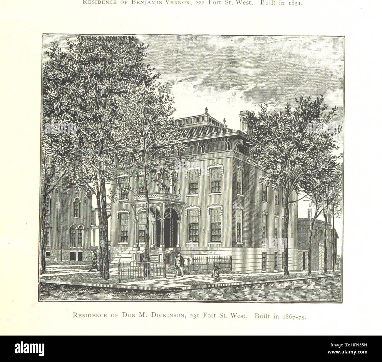 Illustration from 'The history of Detroit' depicting the city's ...