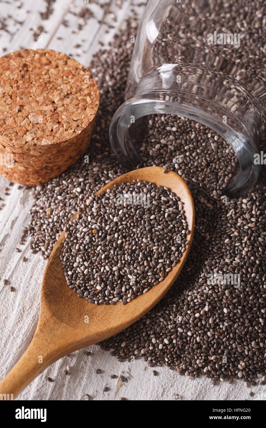 Superfood chia seeds poured glass hi-res stock photography and images ...