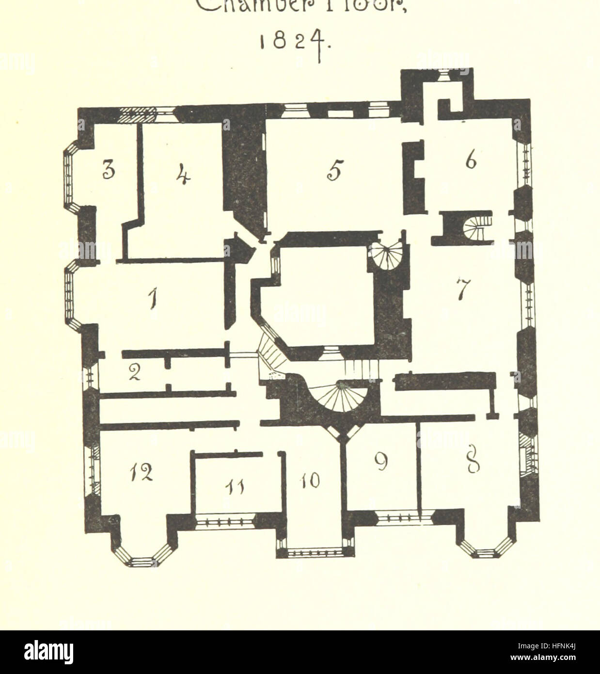1888 floor plan imagesfrombook hi-res stock photography and images - Alamy