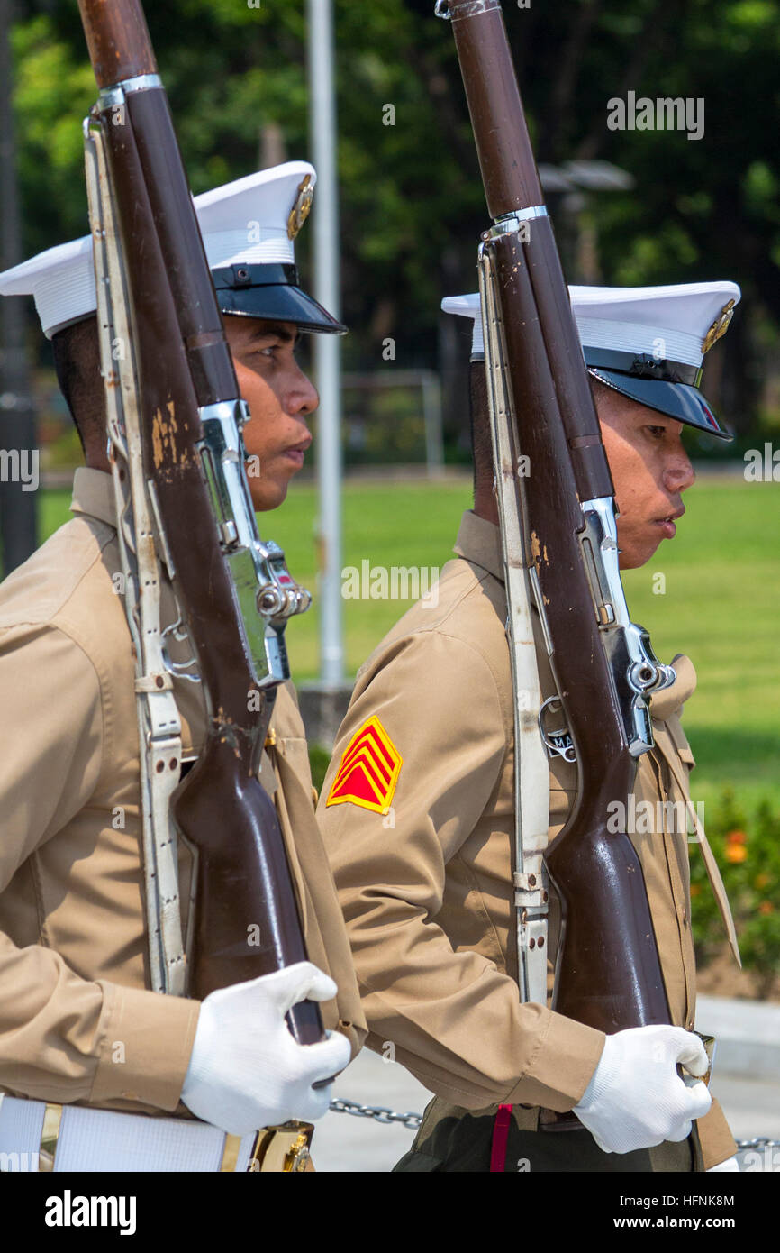 Marine guards at Rizal Park, Luneta, Manila, Philippines Stock Photo ...