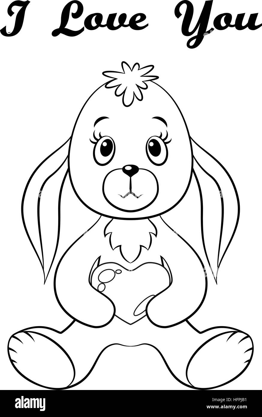 Bunny rabbit heart Black and White Stock Photos & Images - Alamy