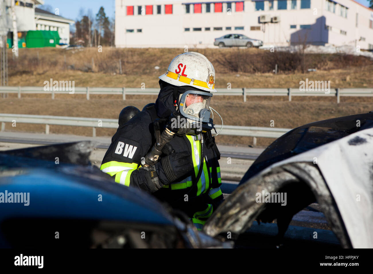 The rescue of a car accident Stock Photo - Alamy