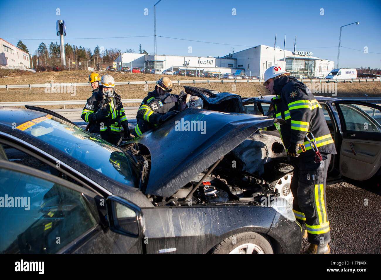 The rescue of a car accident Stock Photo - Alamy