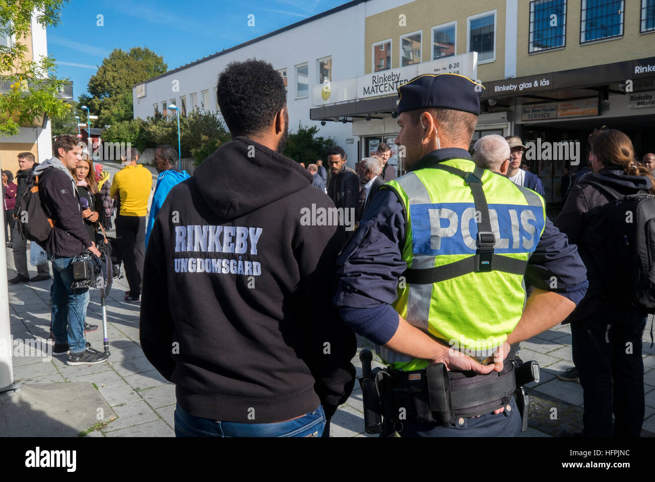 Police monitors the square Stock Photo - Alamy