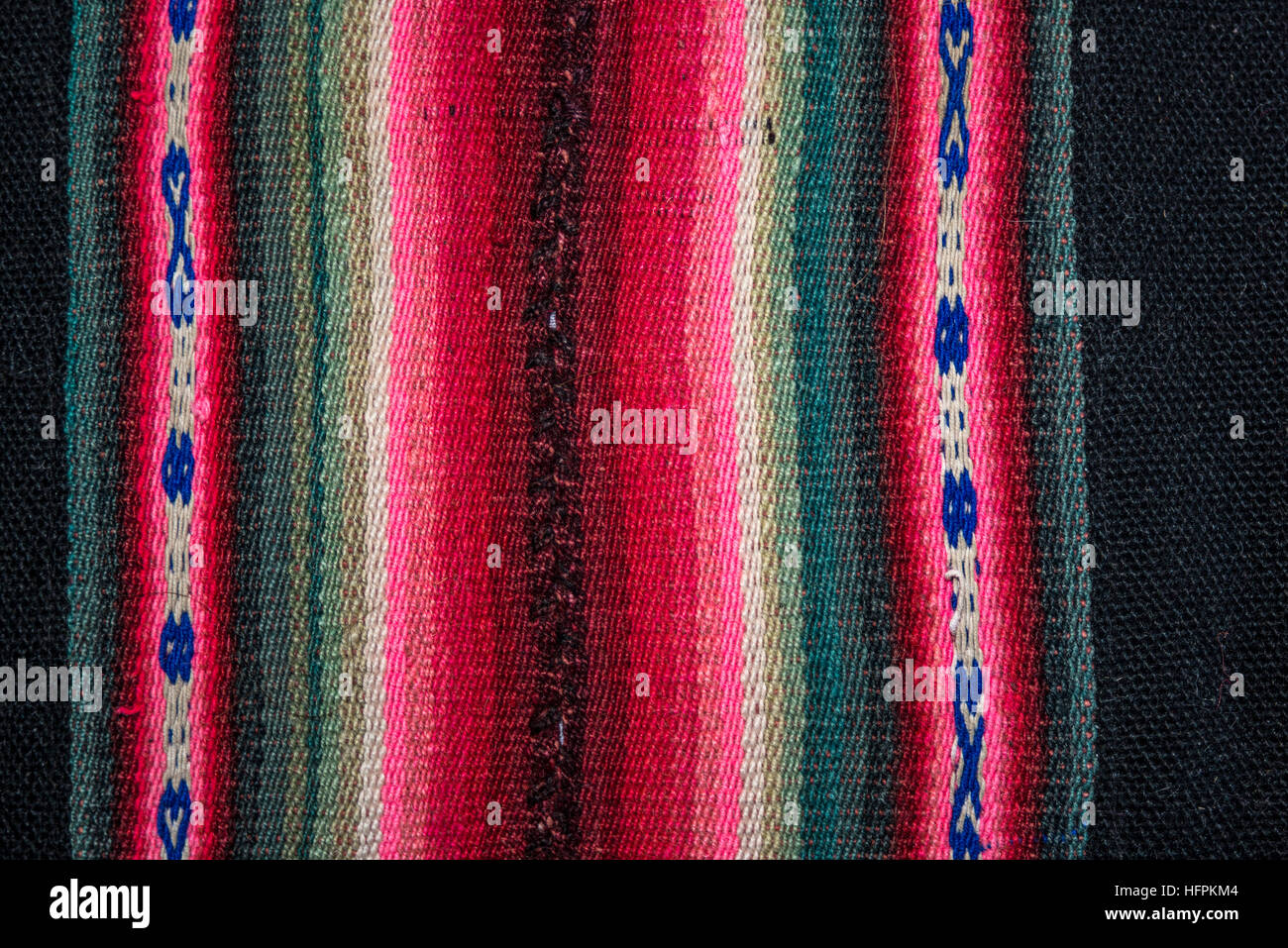 Ancient Andean colored fabric spun and woven by hand Stock Photo - Alamy