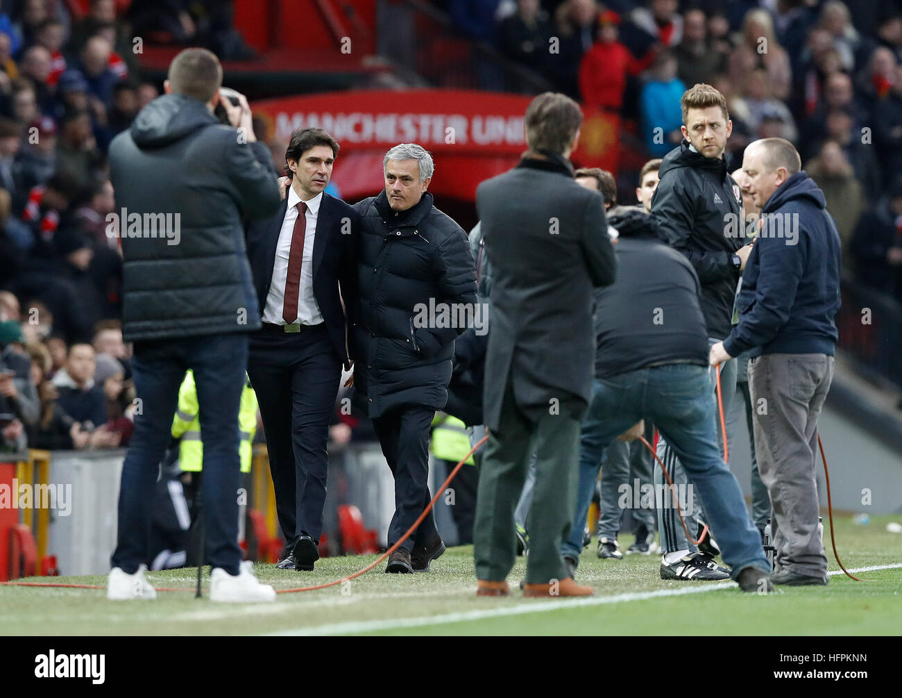 Middlesbrough manager Aitor Karanka (left) and Manchester United ...