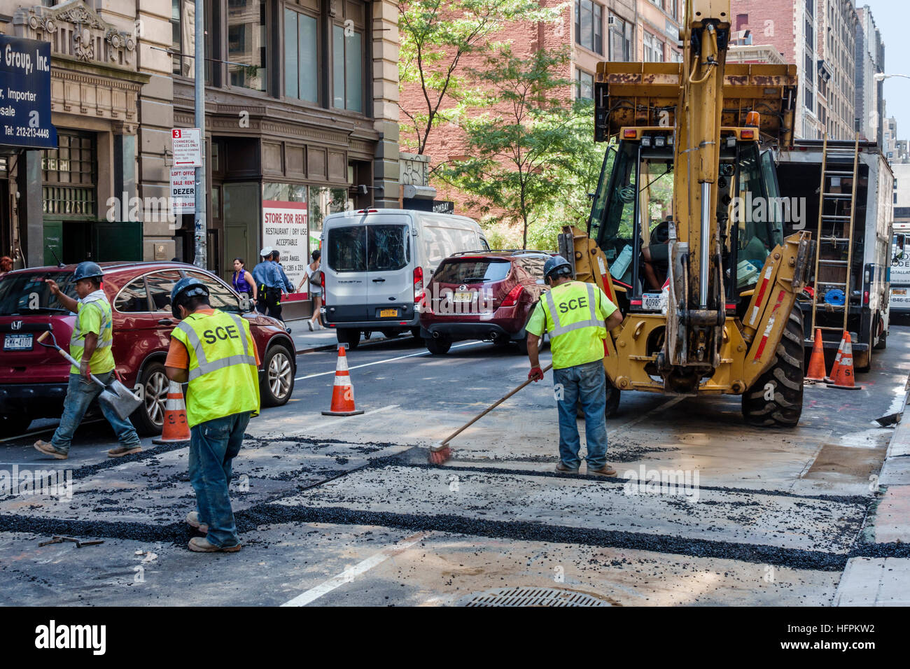 Manhattan New York City NYC NY NoMad DOT road work street Stock Photo ...
