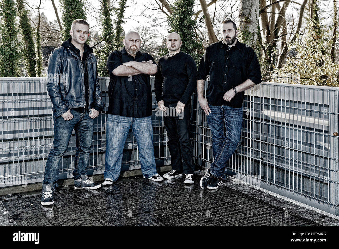 Rock Band 'The Darker My Horizon' 2017 Line Up: L-R Kuba Miernik, Paul ...