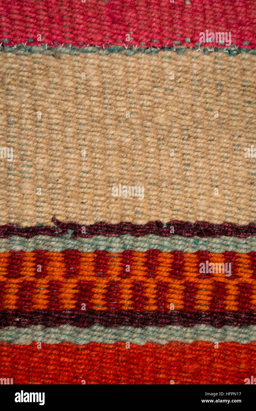 Ancient Andean colored fabric spun and woven by hand Stock Photo - Alamy