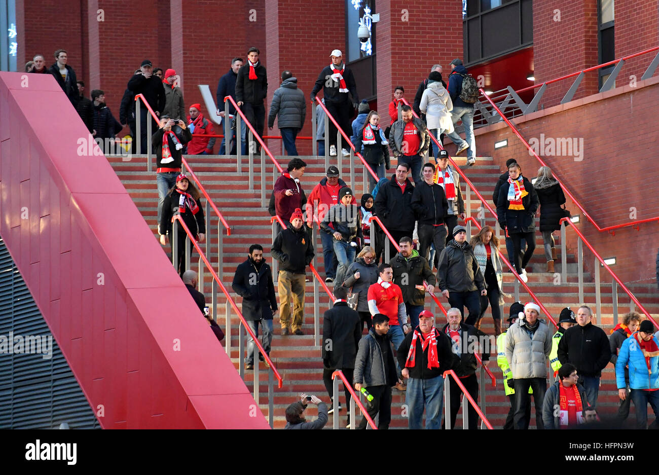 They arrive anfield ahead premier league match anfield hi-res stock ...
