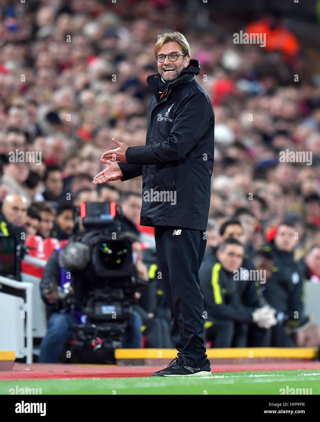 Liverpool manager Jurgen Klopp during the Premier League match at ...
