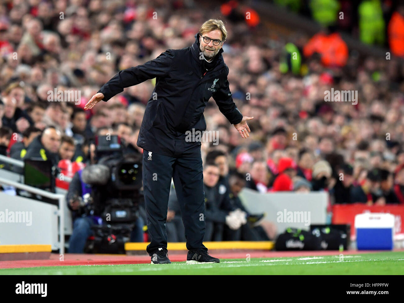 Liverpool manager Jurgen Klopp during the Premier League match at ...