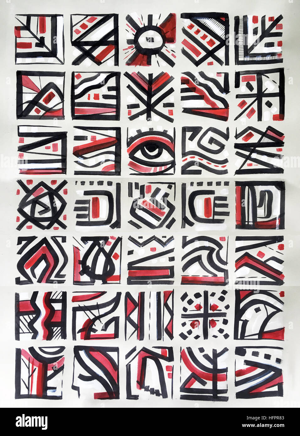 Hand drawn illustration of different indigenous symbols Stock Photo - Alamy