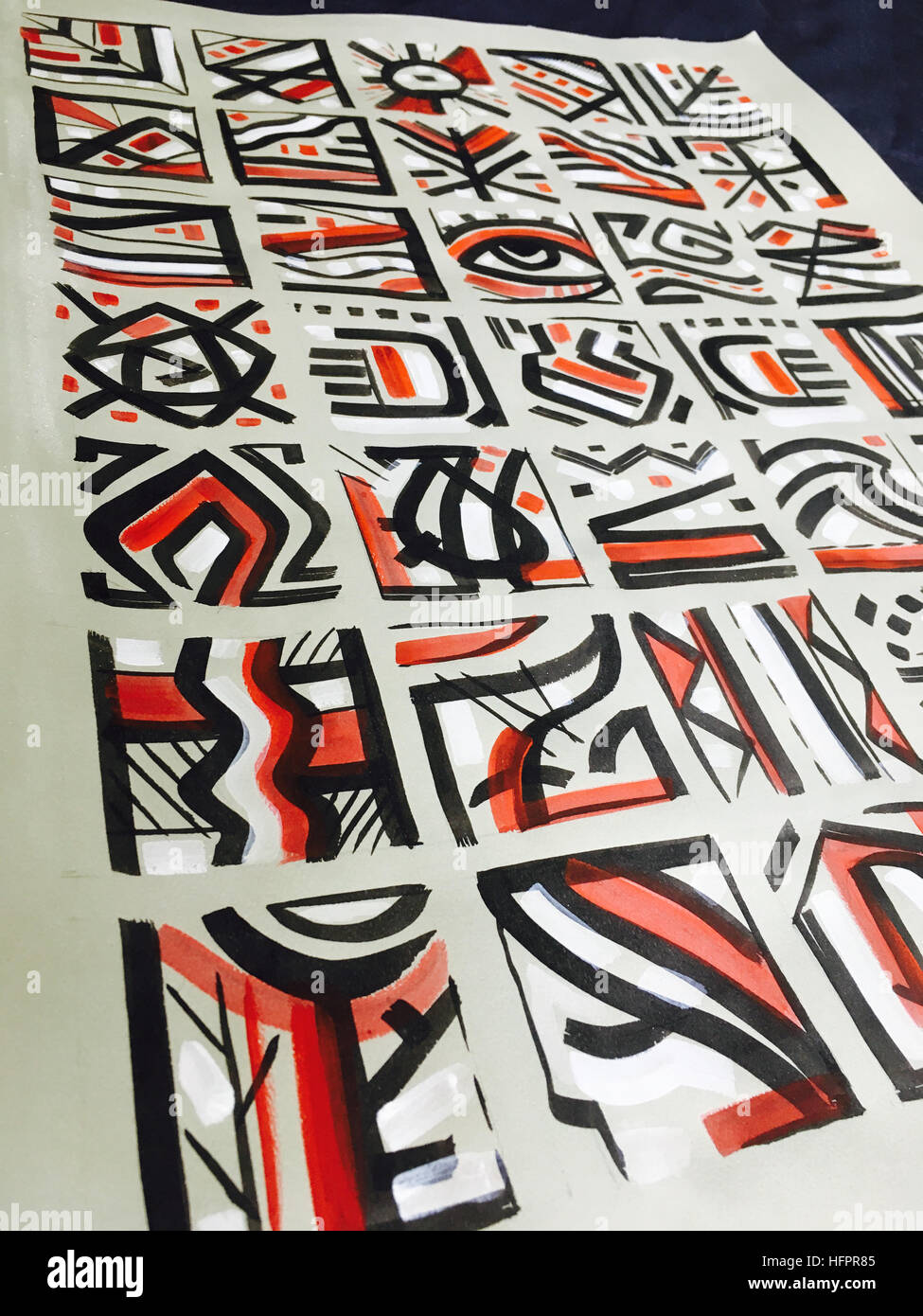 Hand drawn illustration of different indigenous symbols Stock Photo - Alamy