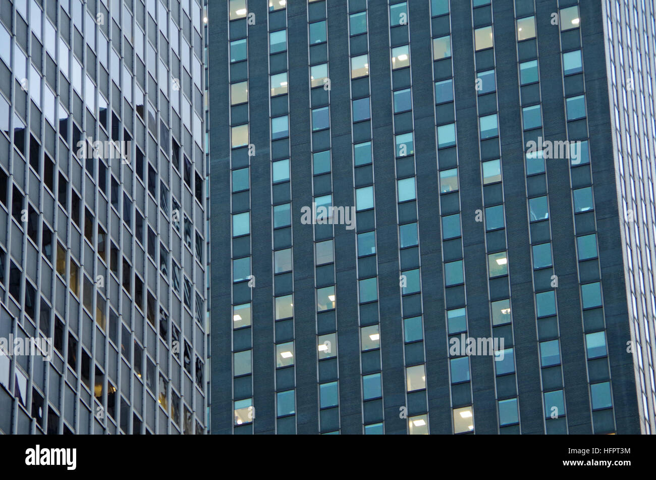 Midtown Manhattan NYC intersecting high-rise buildings architectural ...