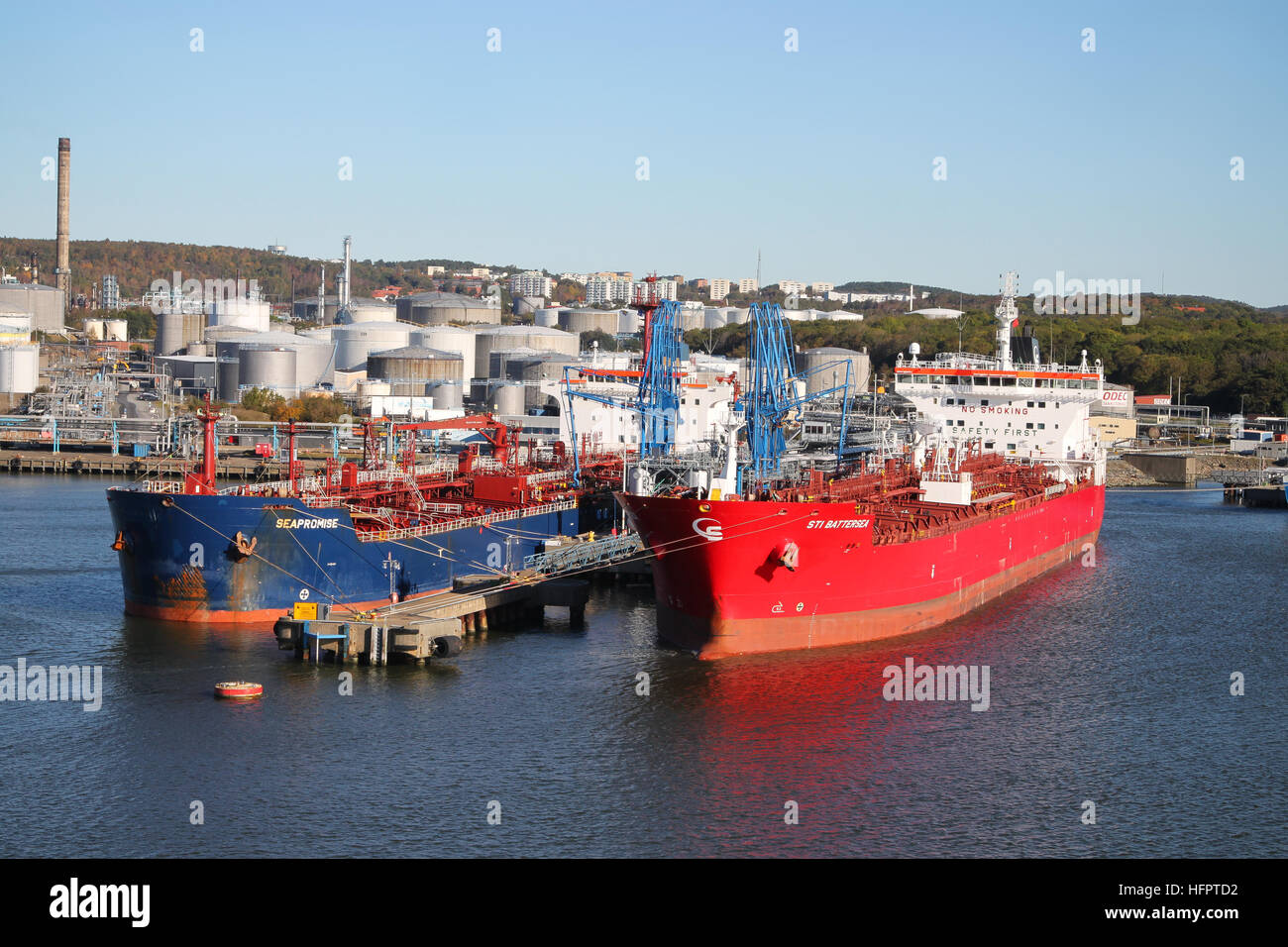 Gothenburg - Sweden: cargo container ships docked at the port of ...