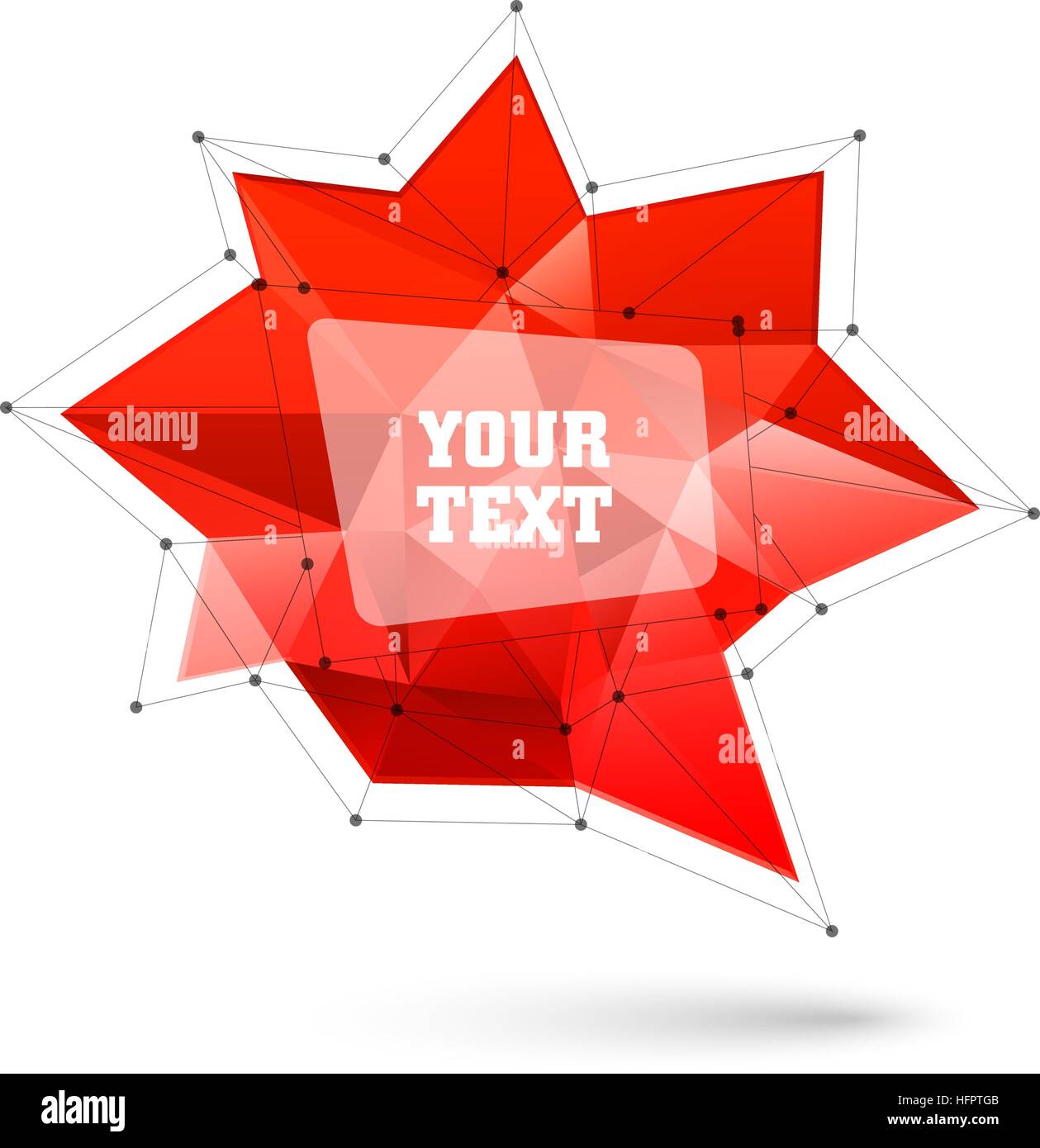 Big triangular trendy bubble. Polygonal vector illustration Stock ...