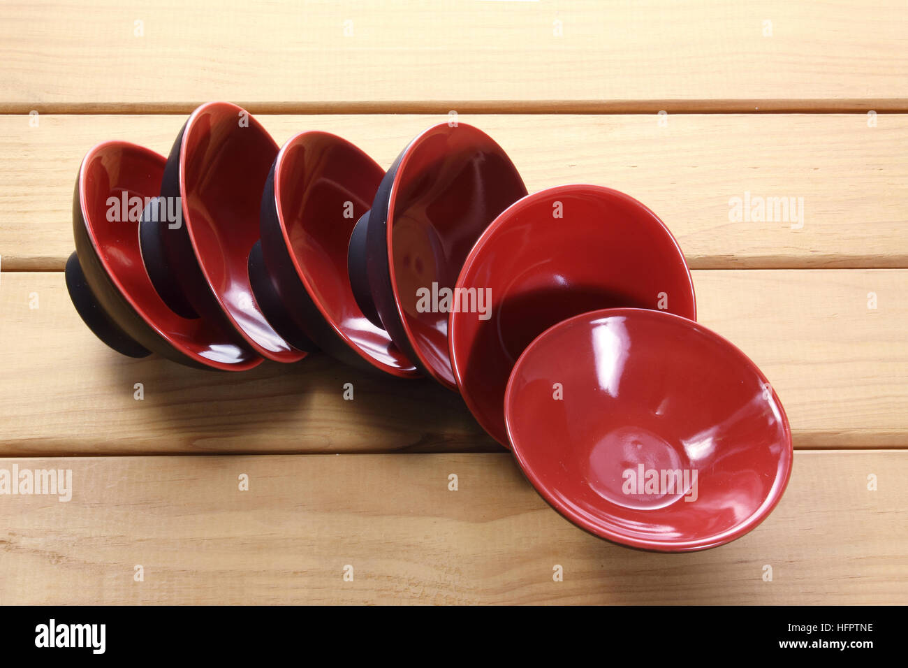Red Japanese Bowls Stock Photo - Alamy