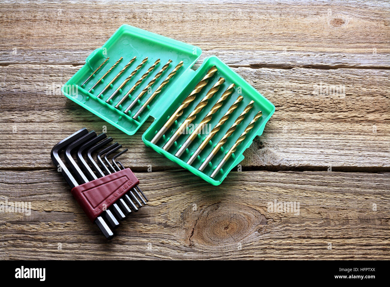 Drill Bit Set and Alllen Keys Stock Photo - Alamy
