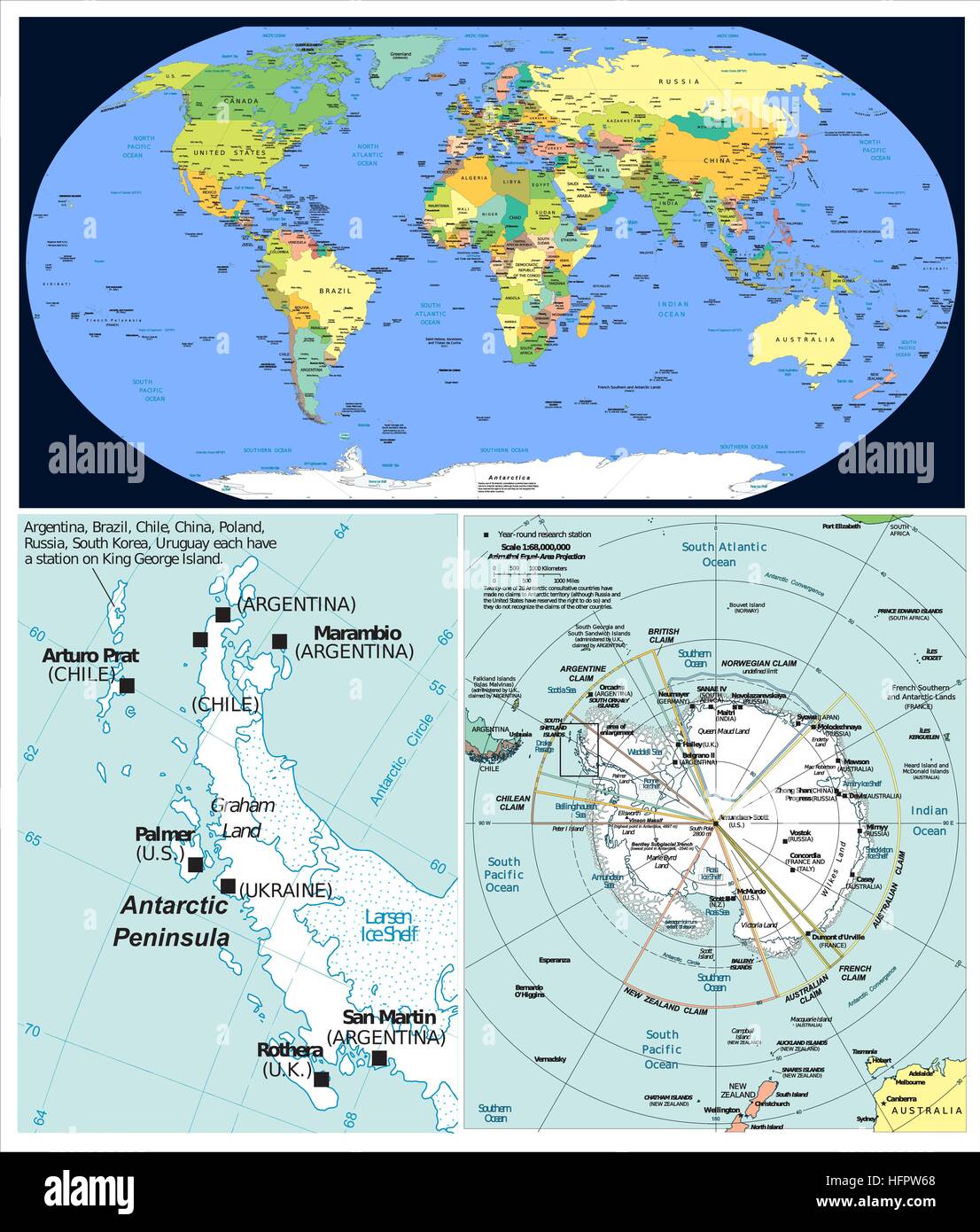 Antarctic Region Map High Resolution Stock Photography and Images - Alamy
