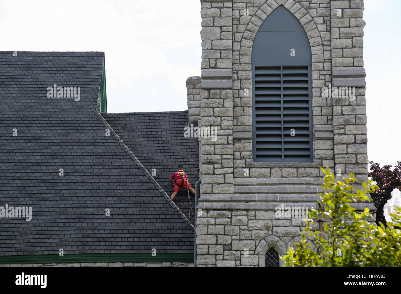 Roof Work at Trinity Episcopal Church Stock Photo - Alamy