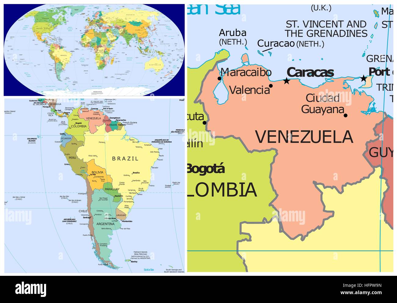 Zulia Map High Resolution Stock Photography and Images - Alamy