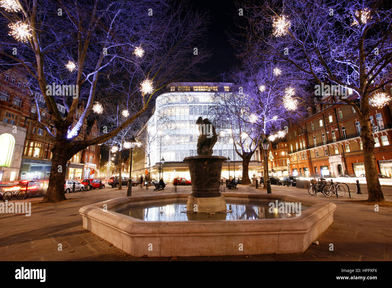 Christmas Lights Display on Sloane Square in Chelsea, London. The ...