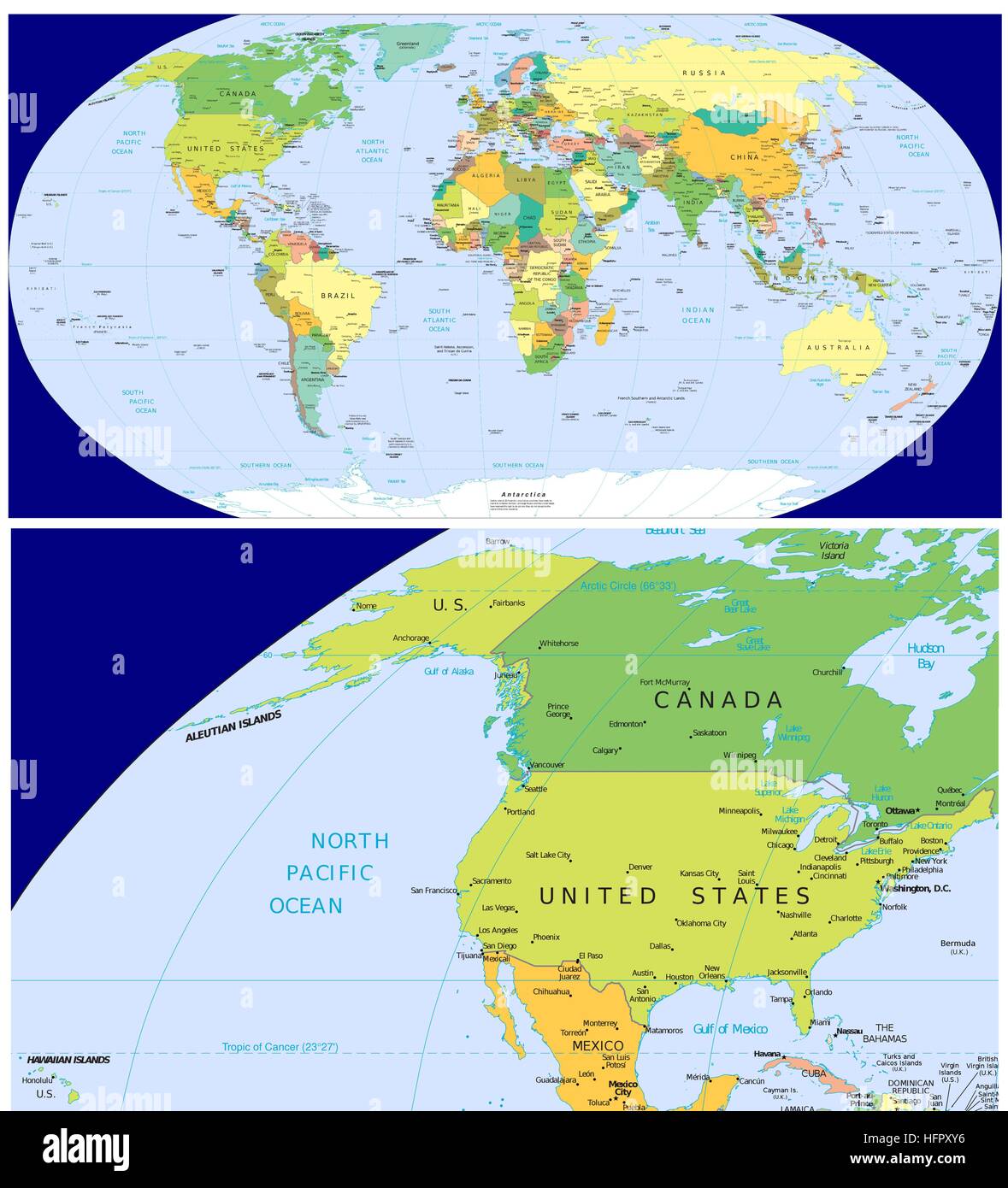 Map of the worl Stock Vector Images - Alamy