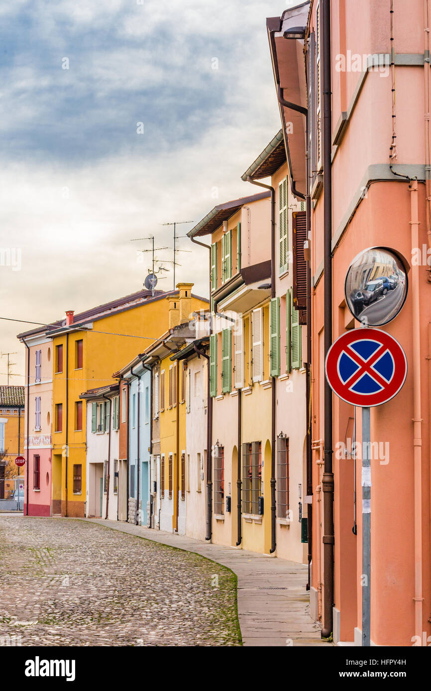 street of colorful houses in an Italian village Stock Photo - Alamy