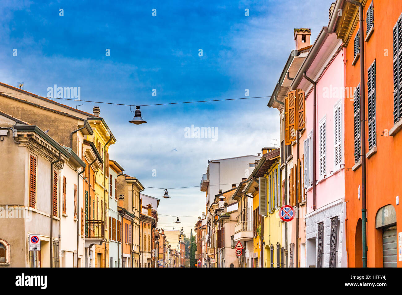 street of colorful houses in an Italian village Stock Photo - Alamy