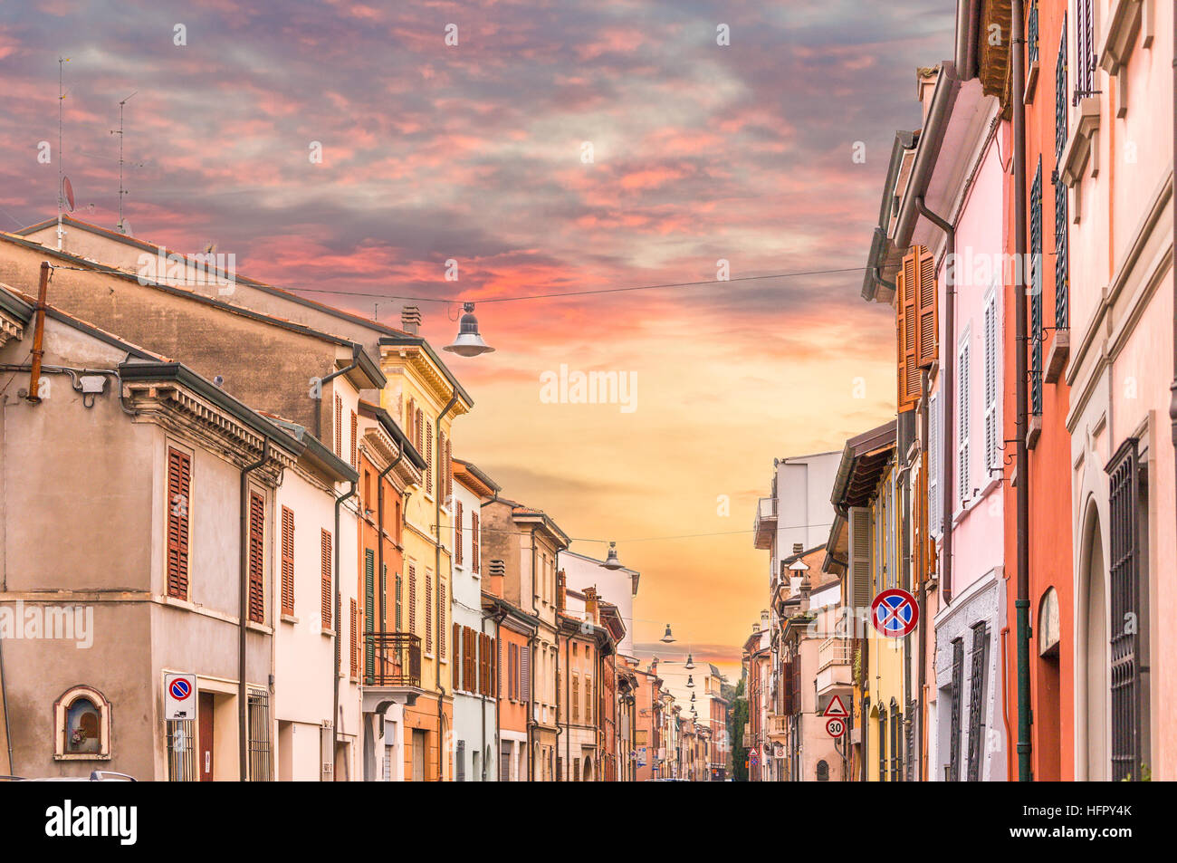 street of colorful houses in an Italian village Stock Photo - Alamy